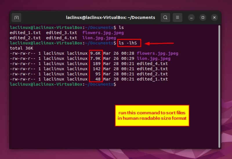 5 Ways To Use ls Command to Sort Files by Size in Linux